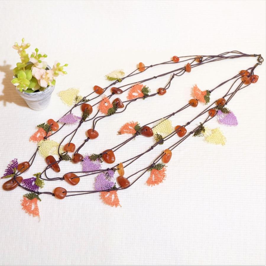 トルコ雑貨 オヤネックレス イーネ ハンドメイド 小花 可愛い 軽い 三連NO36 : 仙台 トルコ ハンドメイド店 - 通販 - Yahoo!ショッピング