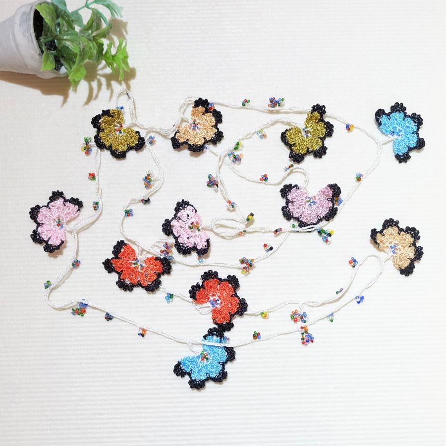 トルコ雑貨 トゥーオヤ ビーズ アクセサリー ハンドメイド 可愛い ガーランド ラリエットNO24 : 仙台 トルコ ハンドメイド店 - 通販 - Yahoo!ショッピング