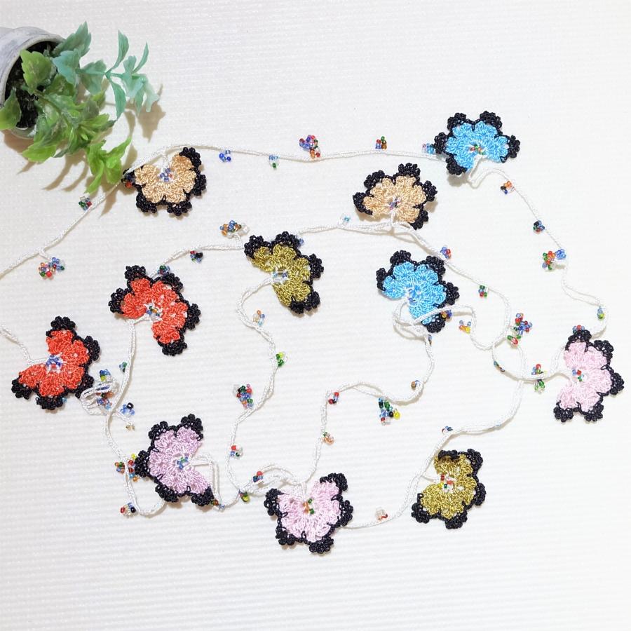 トルコ雑貨 トゥーオヤ ビーズ アクセサリー ハンドメイド 可愛い ガーランド ラリエットNO24 : 仙台 トルコ ハンドメイド店 - 通販 - Yahoo!ショッピング