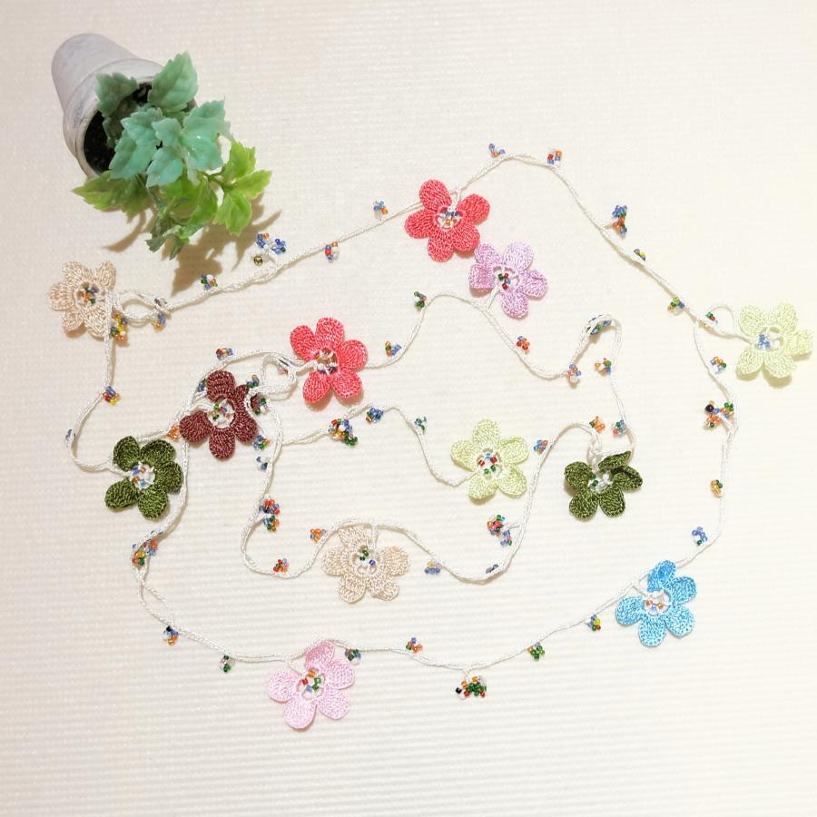 トルコ雑貨 トゥーオヤ ビーズ アクセサリー ハンドメイド 可愛い ガーランド ラリエットNO30 : 仙台 トルコ ハンドメイド店 - 通販 - Yahoo!ショッピング