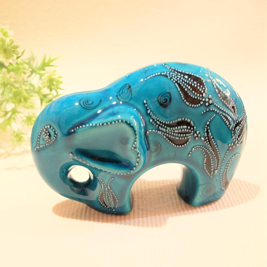 トルコ雑貨 トルコ陶器 キュタフア陶器 動物 ゾウ 手描き 可愛い インテリアNO48 : t-d-048 : 仙台 トルコ ハンドメイド店 - 通販 - Yahoo!ショッピング