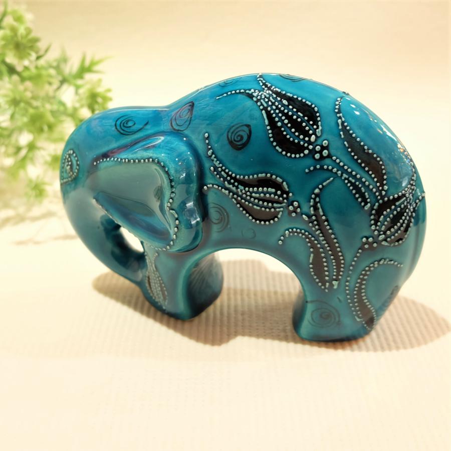 トルコ雑貨 トルコ陶器 キュタフア陶器 動物 ゾウ 手描き 可愛い インテリアNO48 : t-d-048 : 仙台 トルコ ハンドメイド店 - 通販 - Yahoo!ショッピング