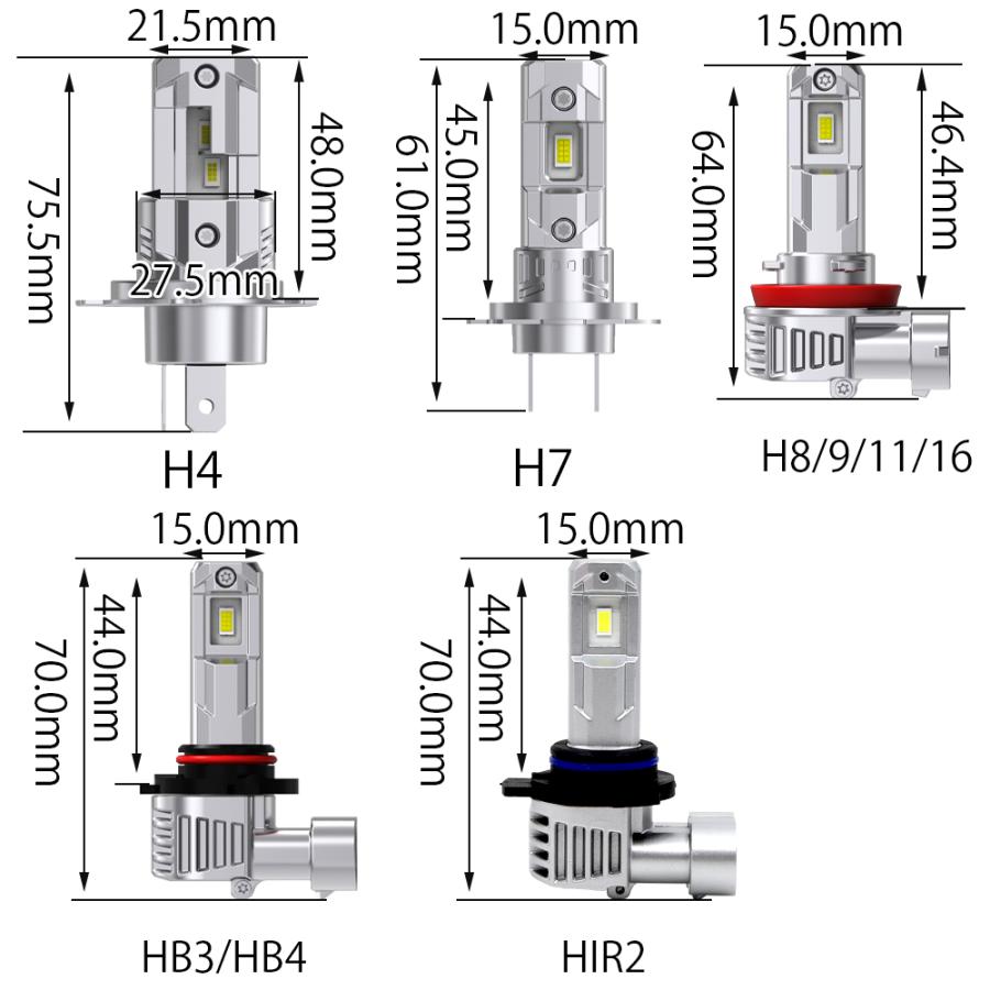 e-auto fun LEDヘッドライト M6X フォグランプ DC12V専用 H4 H7 H8/H11/H16 HB3 HB4 HIR2 新車検対応 ポンつけ 50W 18000LM ...