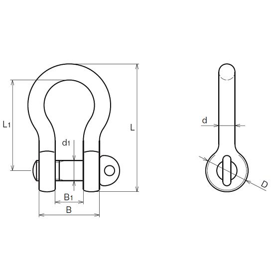 AK11448 浅野金属工業 JISシャックル BC 22サイズ シャックル