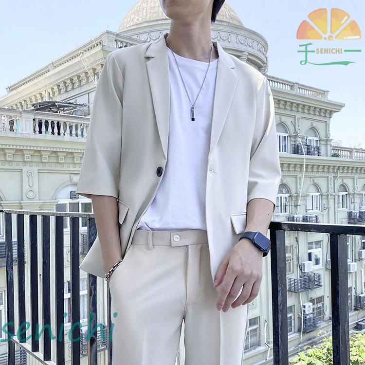 セットアップ メンズ 七分袖 カジュアルスーツ ファション 30代 20代