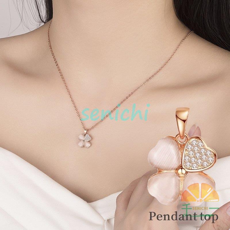 ネックレス ラインストーン アクセサリー レディース 女性 婦人 ネックレスチャーム クローバー 四つ葉 華奢 シンプル おしゃれ かわいい ギフト : sic0816-neck265 : 千 ...