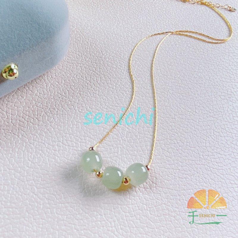 ネックレス レディース 女性 アクセサリー 首飾り ファッション雑貨 ビーズ チェーン ラウンド ボール型 ゴールドカラー グリーン シンプル カジュ :sic0816-neck500:千一 ...