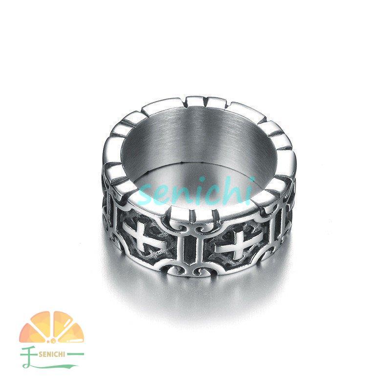 指輪 リング メンズアクセサリー クロスパターン カッコイイ かっこいい シルバーカラー クール ジュエリー ファッション 雑貨 小物 男性用 紳士用 :sic0816-ring1435:千一 ...