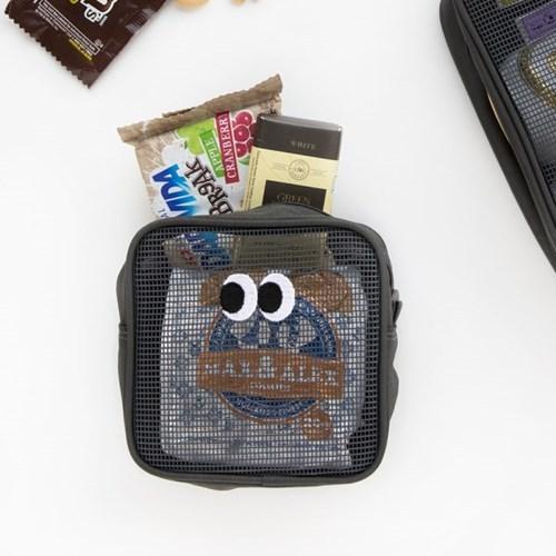 韓国雑貨 ＝som som＝ぎょろっと目玉が可愛い メッシュブロックポーチ 《スモール》[可愛い][かわいい][韓国 お土産 ...