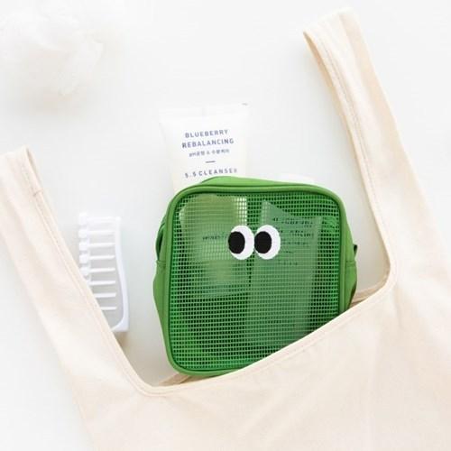 韓国雑貨 ＝som som＝ぎょろっと目玉が可愛い メッシュブロックポーチ 《スモール》[可愛い][かわいい][韓国 お土産 ...