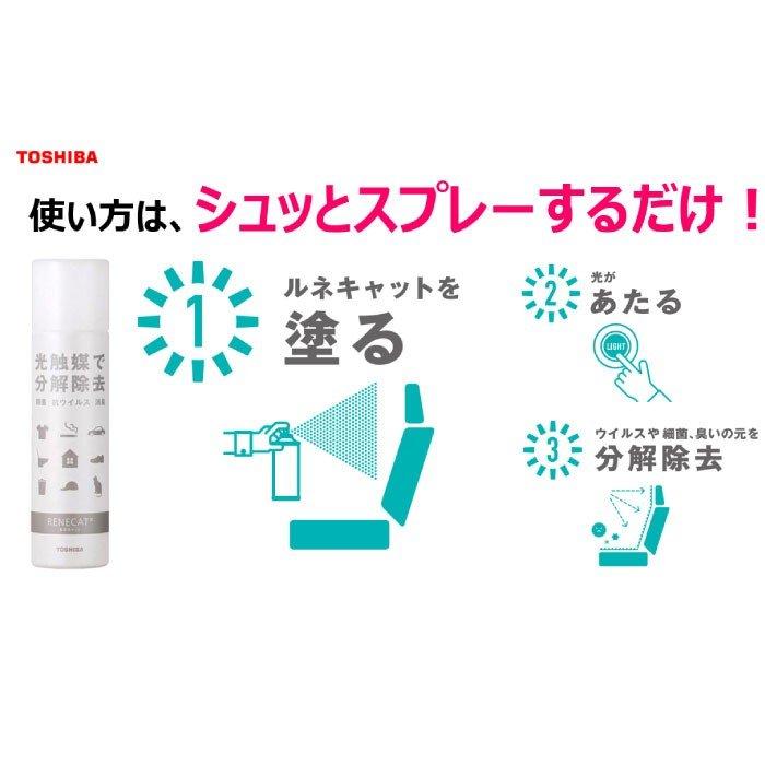 東芝 ルネキャット 光触媒スプレー 「ウィルス抑制」「消臭」「除菌」の効果 【品番】RMA-03-180B 180g : 住設Net - 通販 - Yahoo!ショッピング