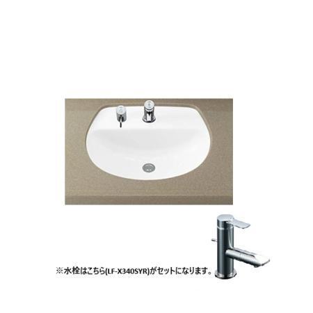 INAX [L-2094FC+LF-X340SYR+LF-3VK×2+LF-7SAL+LF-625K]INAX/LIXIL はめ込みだ円形洗面器セット 床排水 : 設備プラザ - 通販 ...