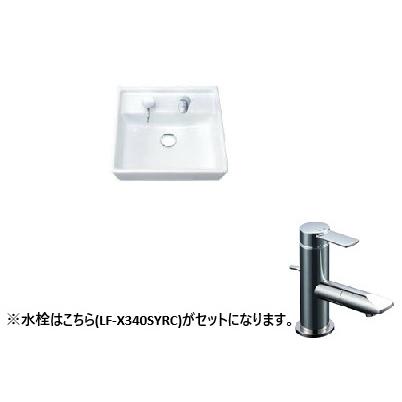 [L-531FC+LF-X340SYRC+LF-3V(55)K×2+LF-30SAL+A-6223+A-4827]INAX/LIXIL 角形洗面器セット 床排水 : l-531fc-lf ...
