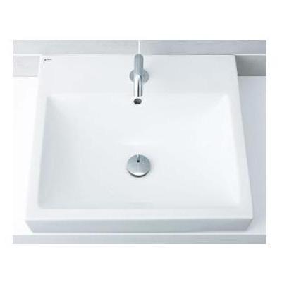 [L-536ANC+AM-330TCV1+LF-105SAL+A-6224-A-4827]INAX/LIXIL 角形洗面器（ベッセル式）自動水栓 AC100V仕様 壁給水+床排水（Sトラップ ...