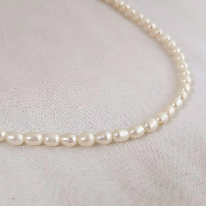 淡水真珠 淡水パール ネックレス 4×6mm珠 可愛い 上品 カジュアル 42cm 小粒 楕円 :6504:リサイクルブティックセブン - 通販 - Yahoo!ショッピング