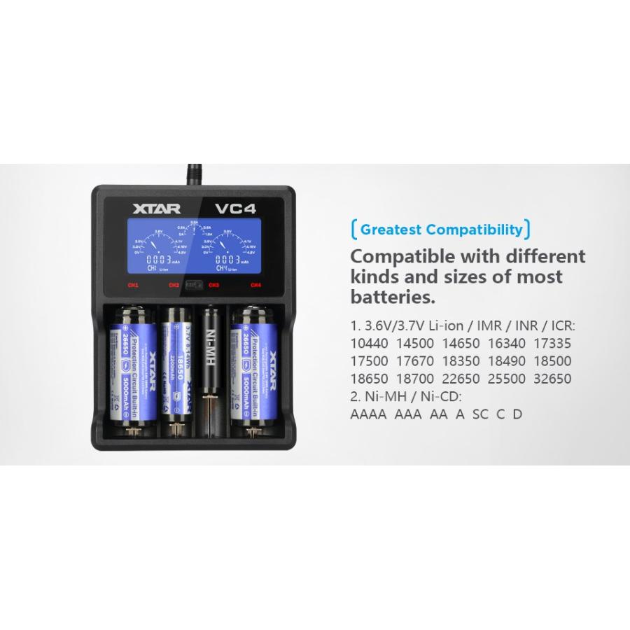 XTAR VC4 充電情報表示機能 ディスプレイ付き USB充電器 マルチサイズ対応 4スロット : Seven Fox - 通販 - Yahoo!ショッピング
