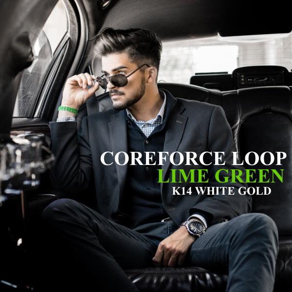 コアフォースループ ライムグリーン K14 ホワイトゴールド 70cm スポーツアクセサリー ブレスレット ゴルフ トレーニング ネックレス アスリート COREFORCE : fcf-034 ...