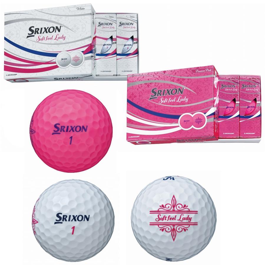 SOFT FEEL ゴルフボール ダンロップ SRIXON LADY 1ダース 新品 スリクソン ソフトフィール レディ 高弾道の大きな飛びとソフト打感！ホワイト パッションピンク : ゴルフ ...