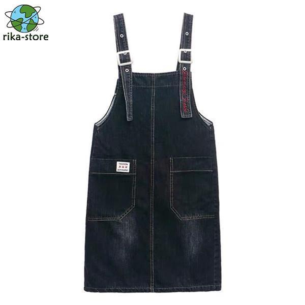 サロペットスカート レディース デニム ワンピース オールインワン ポケット付き 膝丈 キャミワンピ オーバーオール デニムスカート 体型カバー : ml0508-xia341 : リカストア ...