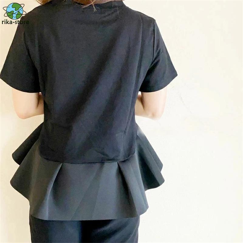 Tシャツ 裾フリル 半袖 ペプラム 無地 トップス 春 夏 レディース トップス 春夏新作 おすすめ おしゃれ ファッション カジュアル :ml0508-xia37:リカストア - 通販 ...