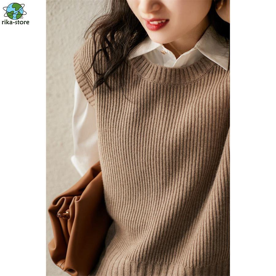 ニットベスト レディース 春服 プルオーバー チョッキ トップス ノースリーブ ゆったり 丸首 セーター 通学 通勤 OL カジュアル :ml0508-xia472:リカストア - 通販 ...