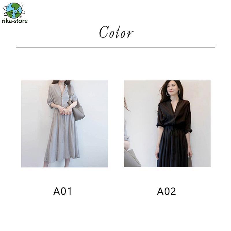 ワンピース レディース 長袖 北欧風 高級感 ボタン 魅せる ギフト プレゼント 上品 おしゃれ ファッション 着痩せ きれいめ ベルト : リカストア - 通販 - Yahoo!ショッピング