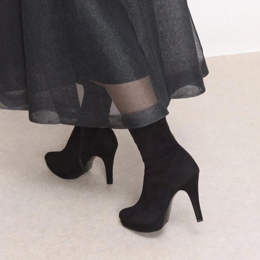 IKplus 9200 ヒールエレガンス美脚姿勢ストレッチショートブーツ 美脚 ブーツ レディース 秋 冬 日本製 太ヒール シンプル きれいめ カジュアル フォーマル : IKplus ...