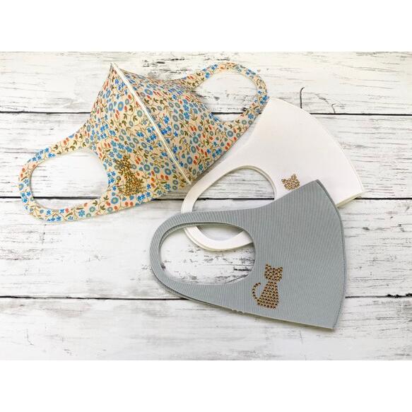 IKplus マスク 日本製 MA-07n 1枚入り ネコちゃんビジューマスク 3d立体 接触冷感 UVカット 吸水速乾 帯電防止 洗える 抗菌 キッズ レディース : IKplus - 通販 ...