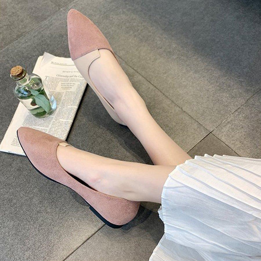 パンプス ぺたんこ レディース 配色靴 美脚 : SGKオンラインストア - 通販 - Yahoo!ショッピング