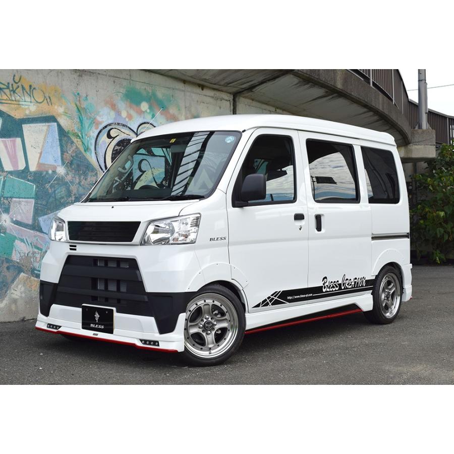 (S321V/S331Vハイゼットカーゴ)フロントハーフスポイラーVer2【LED有り】塗装済み/未塗装[ブレスクリエイション ...