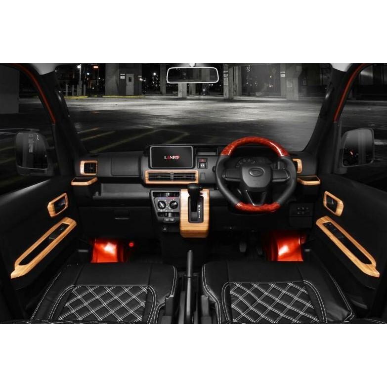 LANBO（ランボ) 3Dインテリアパネル 8pcs【ピアノブラック/ライトブラウン/カーボン調/ダークブラウン】 アトレー/ハイゼットカーゴ ...