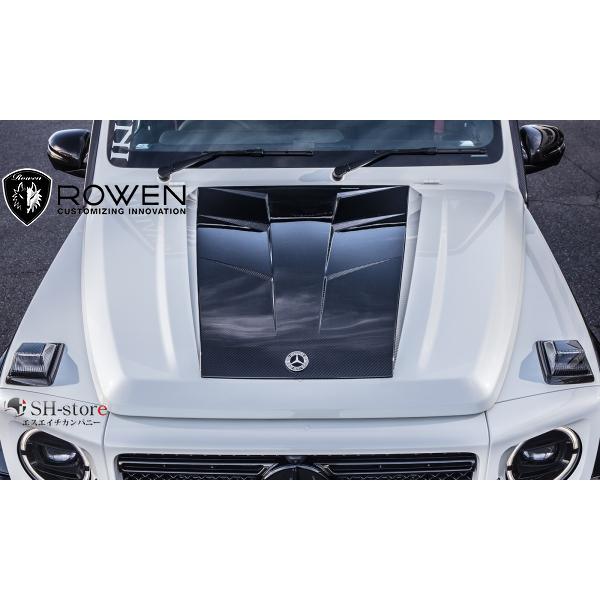 W463A G63/350/400d Gクラス(2018.6-)ボンネットフードカバーカーボン製/エアーダクトカバー【ROWEN/ロエン ...