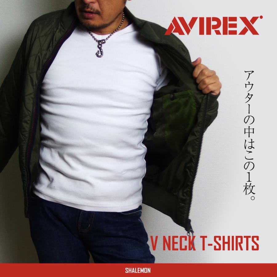 AVIREX アビレックス アヴィレックス (Vネック クルーネック 長袖 Tシャツ ロンT ロングTシャツ) (限定 ハンドタオル付) (長6153480-V)(長6153481-C ...