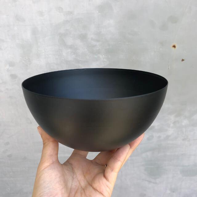 BLACK IRON POT【size:S】ブラックアイアンポット 15cm×7.5cm 5号 受け皿付き 鉄製 浅鉢 お椀型 シンプル ...
