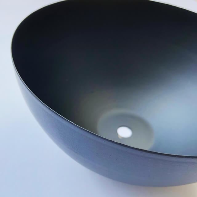 BLACK IRON POT【size:S】ブラックアイアンポット 15cm×7.5cm 5号 受け皿付き 鉄製 浅鉢 お椀型 シンプル ...
