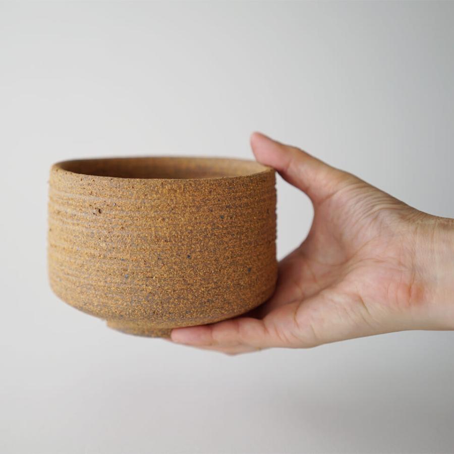 美濃焼 MATCHA-POT【 Brown 】ブラウン φ12×H8cm 植木鉢 受皿付 4号 シンプル 陶器 おしゃれ アガベ 素焼き ...