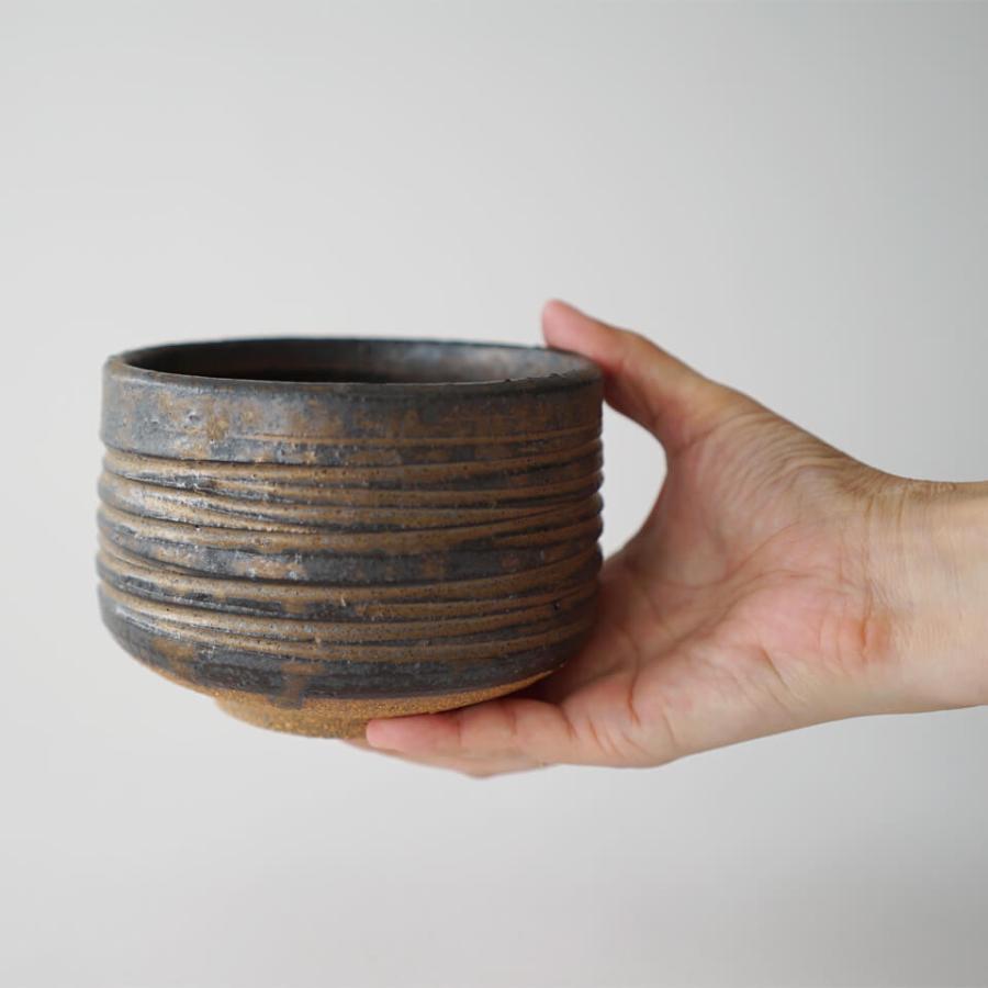 美濃焼 MATCHA-POT【 Bronze 】ブロンズ φ12×H8cm 植木鉢 受皿付 4号 シンプル 陶器 おしゃれ アガベ ブロンズ釉 ...