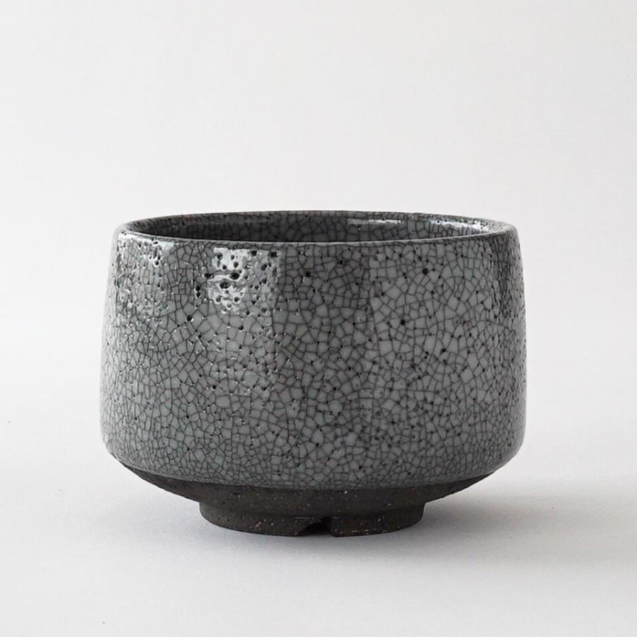 美濃焼 MATCHA-POT【 Crack 】グレー φ12×H8cm 植木鉢 受皿付 4号 シンプル 陶器 おしゃれ アガベ クラック ...