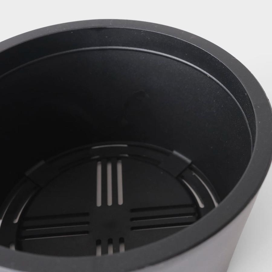 Maceta PlasticPot／BasicLow【Size4】Φ110.5mm×H59.5mm 内径99mm マセタ プラ鉢 植木鉢 黒 マット 艶消し 排水性 おしゃれ 室内 浅鉢 3. ...