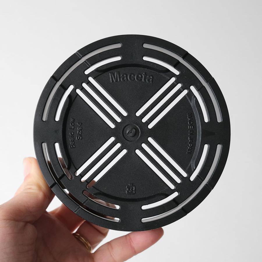 Maceta PlasticPot／BasicLow【Size4】Φ110.5mm×H59.5mm 内径99mm マセタ プラ鉢 植木鉢 黒 マット 艶消し 排水性 おしゃれ 室内 浅鉢 3. ...