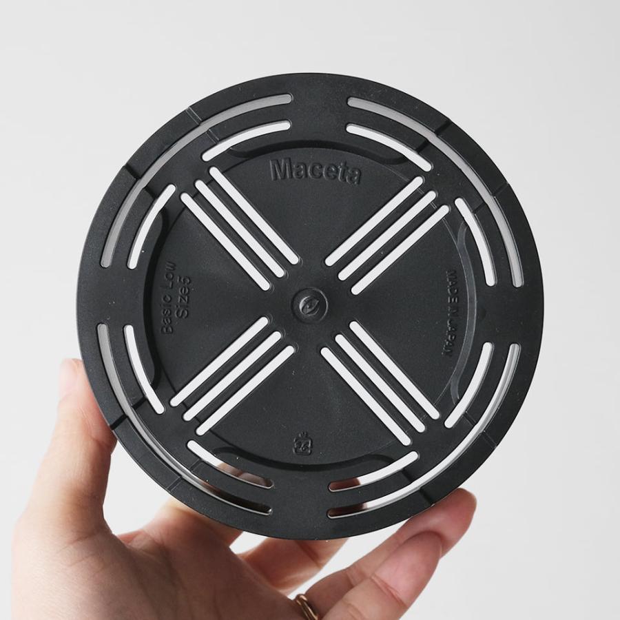 Maceta PlasticPot／BasicLow【Size5】Φ124mm×H66mm 内径111mm マセタ プラ鉢 植木鉢 黒 マット 艶消し 排水性 おしゃれ 室内 浅鉢 4号 実生 ...