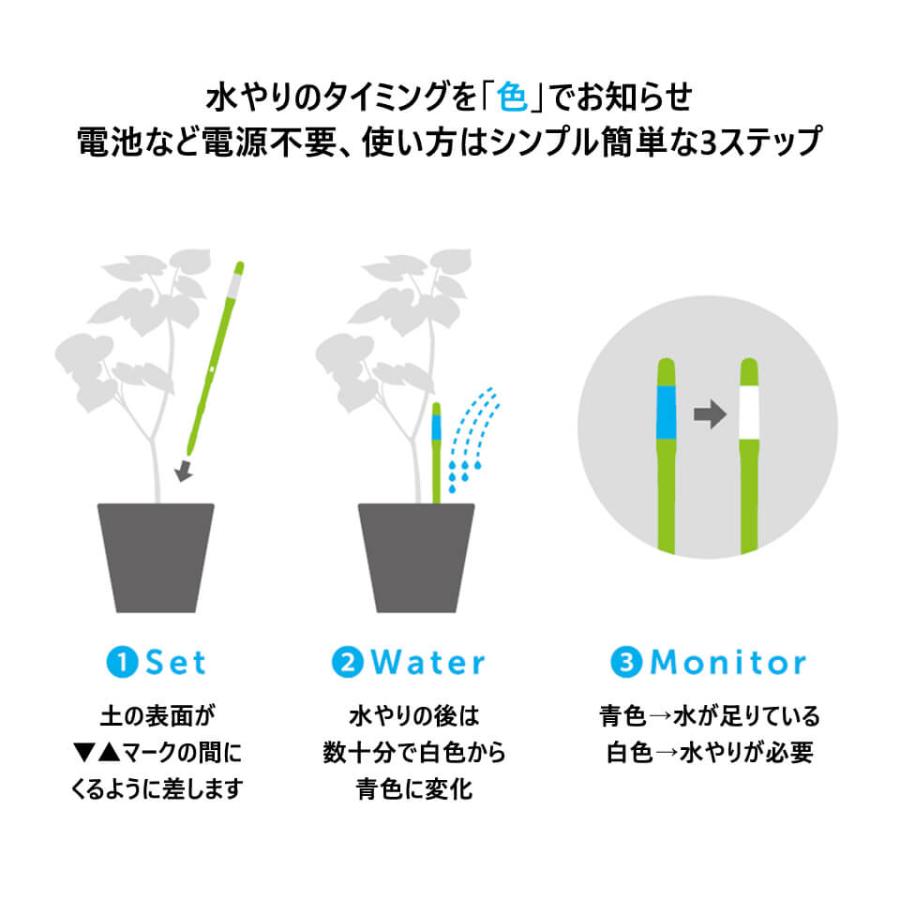 SUStee Mサイズ【メール便対応】水やりチェッカー 選べる3カラー サスティー 水分計 ブラック ホワイト グリーン 黒 白 緑 pF値 ...