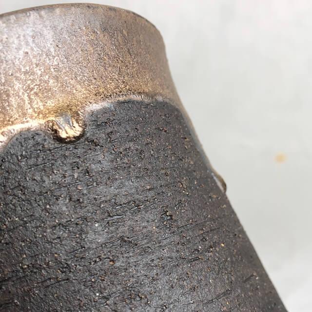 KAMIYAMA ZUNDO POT【金彩 3.5号】10cm×11cm かみ山陶器 植木鉢 寸胴 信楽焼 シリンダー 底穴大きい おしゃれ ...