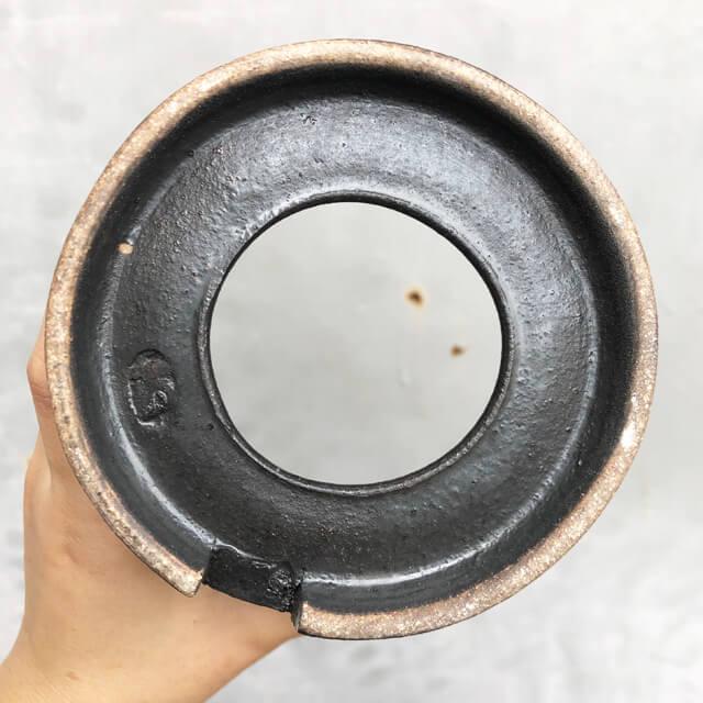 KAMIYAMA ZUNDO POT【ブラック 4号】12cm×12cm かみ山陶器 植木鉢 寸胴 信楽焼 シリンダー 底穴大きい おしゃれ ...