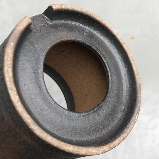 KAMIYAMA ZUNDO POT【金彩 4号】12cm×12cm かみ山陶器 植木鉢 寸胴 信楽焼 シリンダー 底穴大きい おしゃれ ...