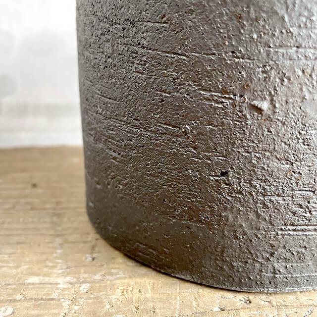 KAMIYAMA ZUNDO LOW POT【ブラック 5号】15cm×10cm かみ山陶器 植木鉢 寸胴 ロー 信楽焼 浅鉢 底穴大きい ...