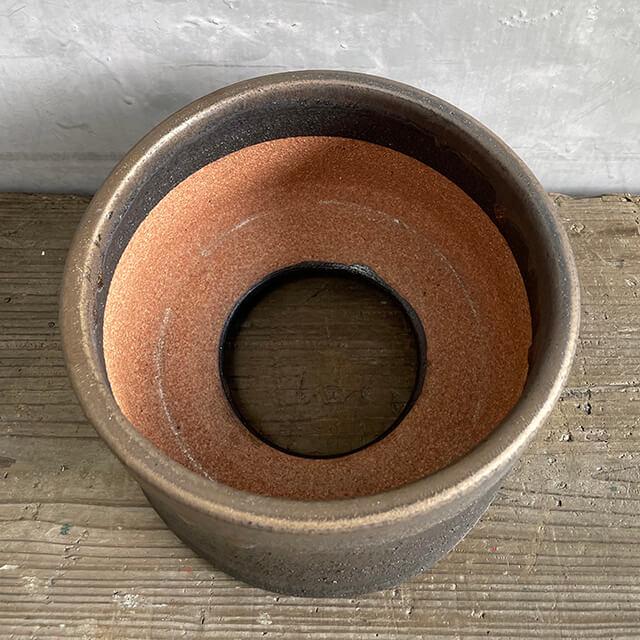 KAMIYAMA ZUNDO LOW POT【金彩 6号】18cm×10.5cm かみ山陶器 植木鉢 寸胴 ロー 信楽焼 浅鉢 底穴大きい ...