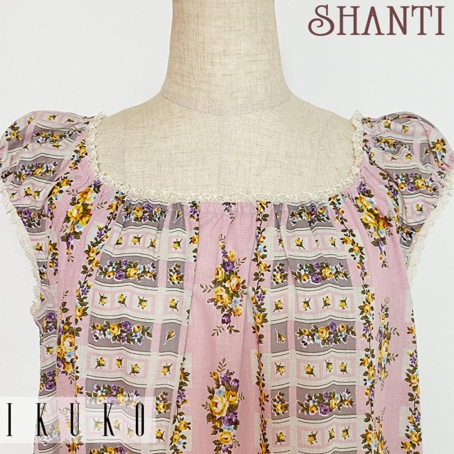 IKUKOイクコ シングルガーゼ花柄プリント フレンチスリーブネグリジェ ピンク IKUKO-SN170GL2-02 : SHANTI - 通販 - Yahoo!ショッピング