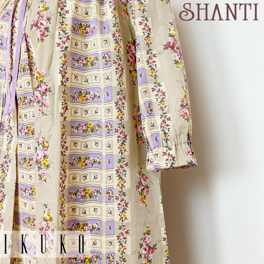 IKUKOイクコ シングルガーゼ花柄プリント 半開・5分袖ネグリジェ ベージュ IKUKO-SN180GL2-03 : SHANTI - 通販 - Yahoo!ショッピング