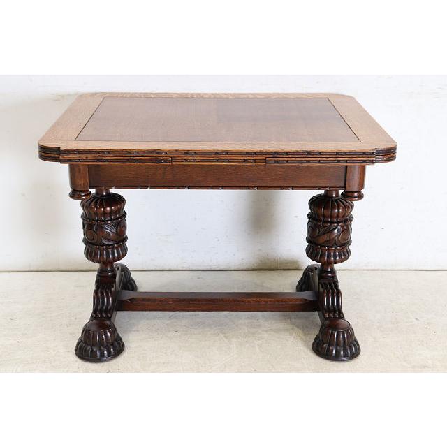 dt-13 1930年代イギリス製アンティーク オーク ビクトリアン様式 ドロップリーフテーブル ダイニングテーブル ドローリーフテーブル 送料無料 : シェリーズ アンティークス - 通販 ...